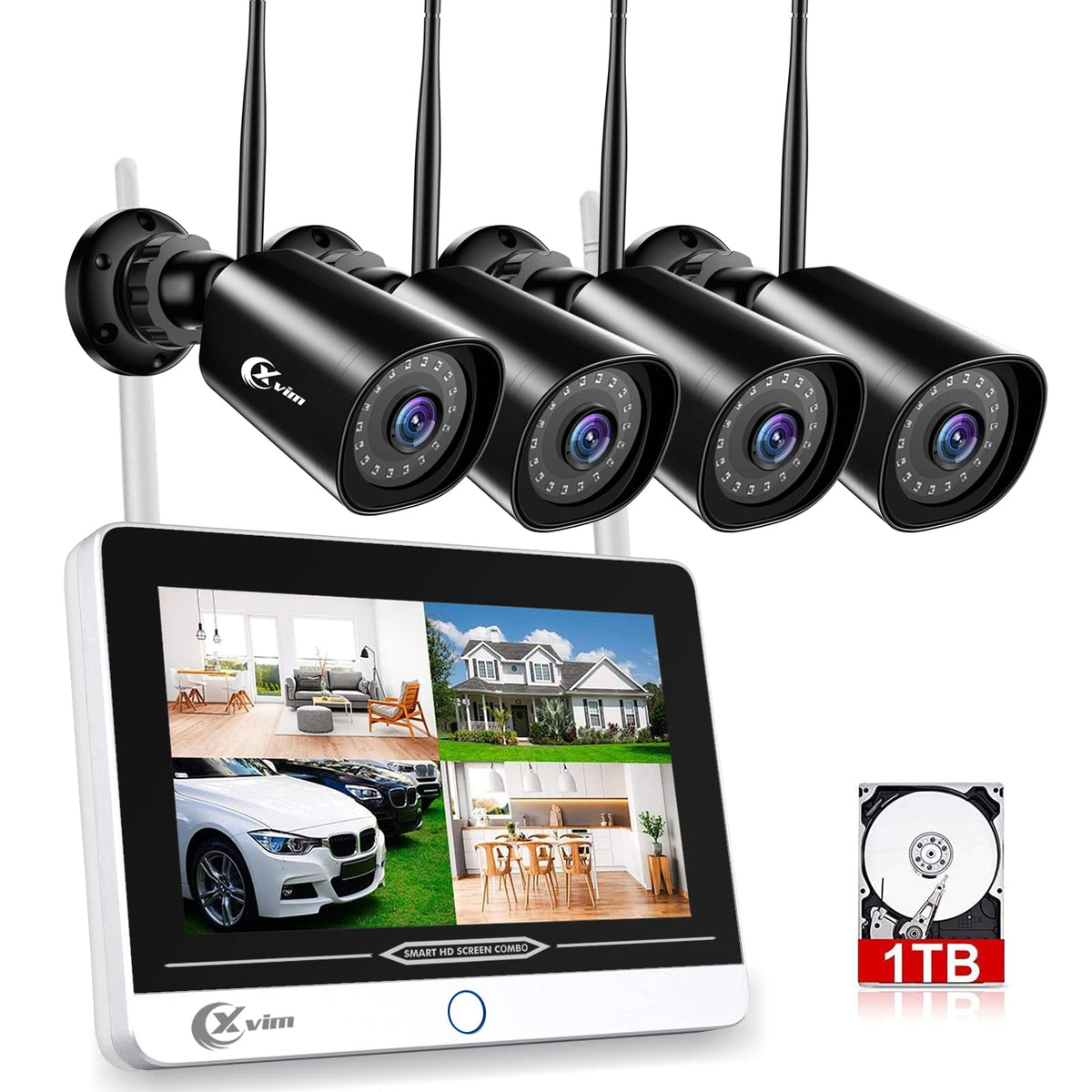 Wireless Security Camera System with 12’’ Monitor – XVIMTech
