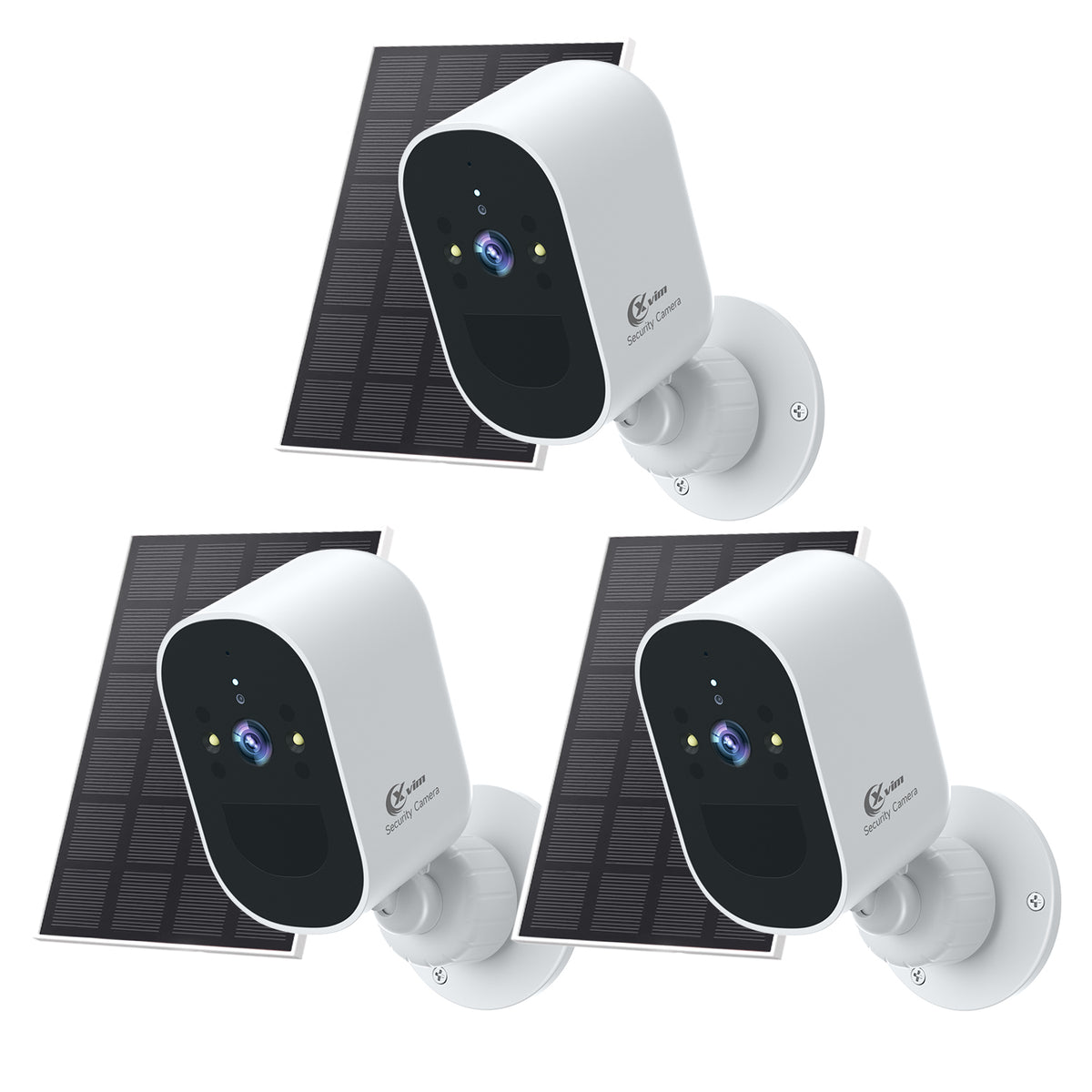XVIM 1080P 3Pack Solar Camera Outdoor Wireless, Battery Powered Camera ...